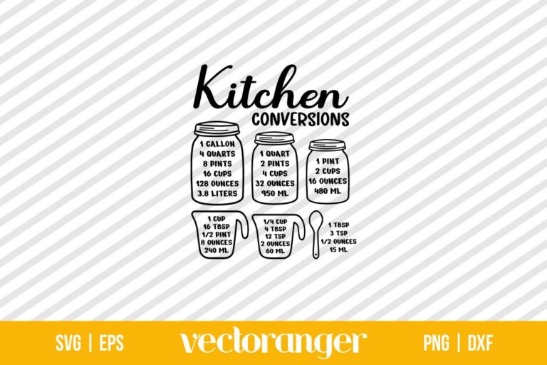 Kitchen Conversion Chart SVG | Vectoranger