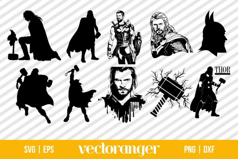 Marvel Thor Silhouette SVG Bundle | Vectoranger