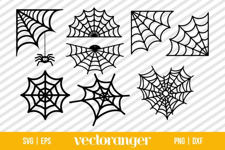 Spider Web Silhouette SVG Cut File Bundle | Vectoranger