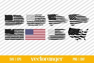 Black Distressed American Flag SVG Bundle | Vectoranger