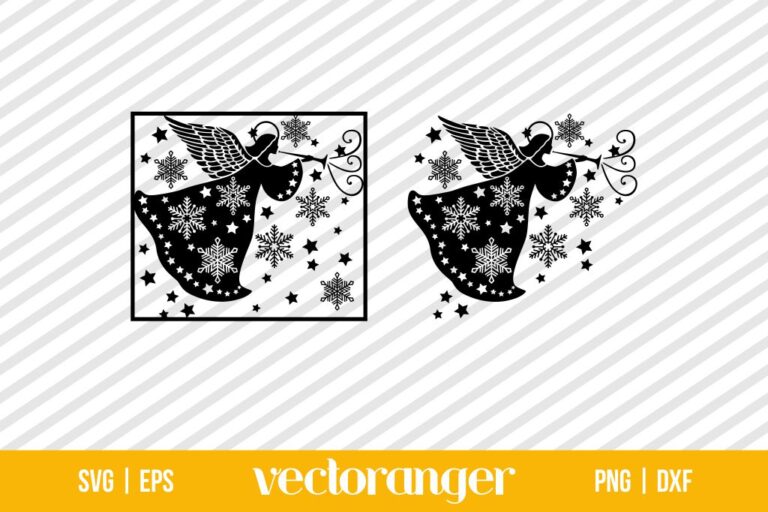 Christmas Snowflake Angel SVG Files | Vectoranger