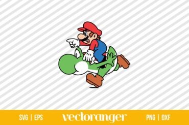 Super Mario Riding Yoshi SVG | Vectoranger