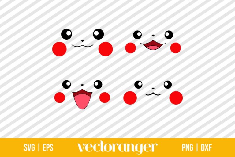 Pikachu Face SVG Bundle | Vectoranger