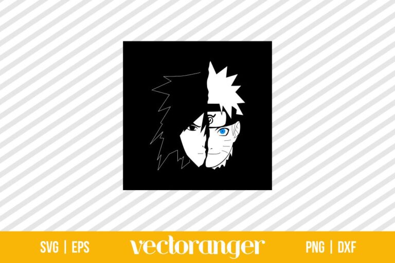 Naruto Sasuke Split Face SVG | Vectoranger