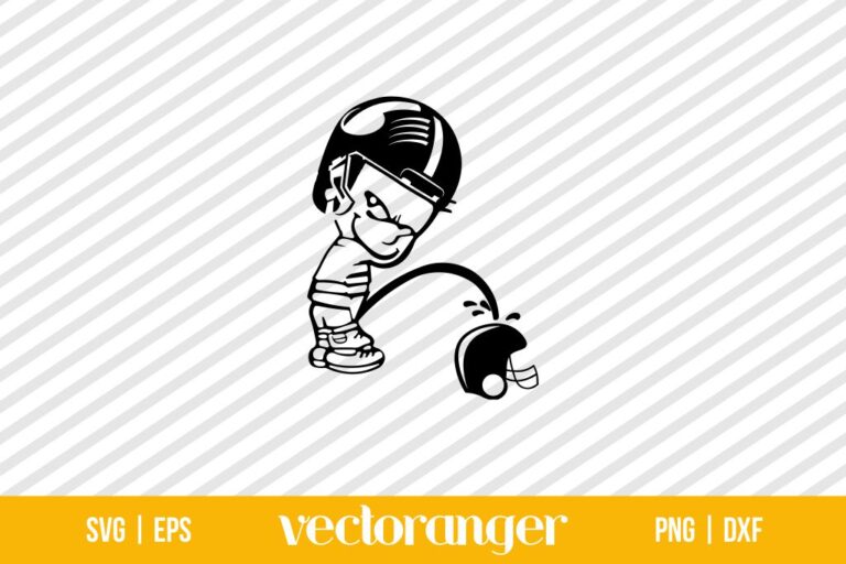 Calvin Boy Peeing Boy Peeing On Football Helmet SVG | Vectoranger