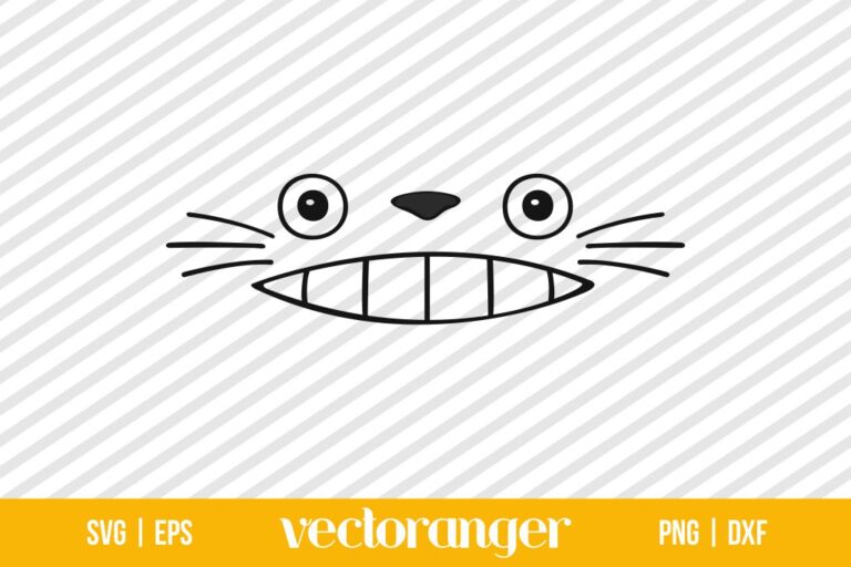 Totoro Face SVG Outline | Vectoranger