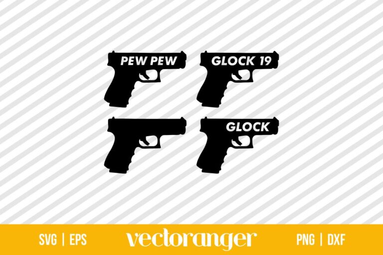 Glock Pew Pew Gun SVG | Vectoranger