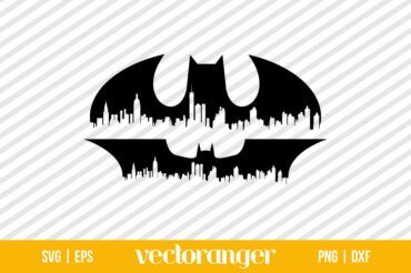 Batman Logo Gotham Cityscape SVG Silhouette | Vectoranger