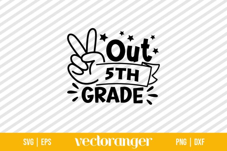 Peace Out 5th Grade SVG | Vectoranger