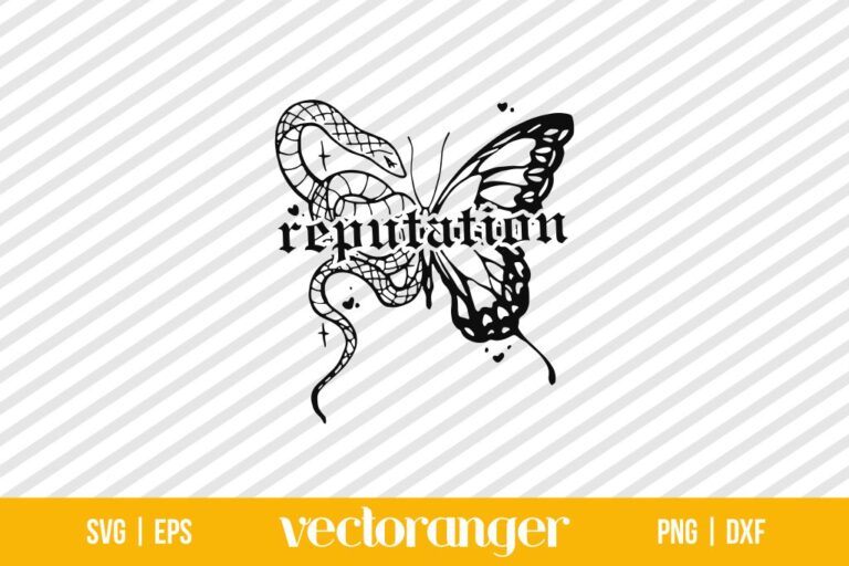 Taylor Swift Reputation SVG Snake And Butterfly SVG | Vectoranger