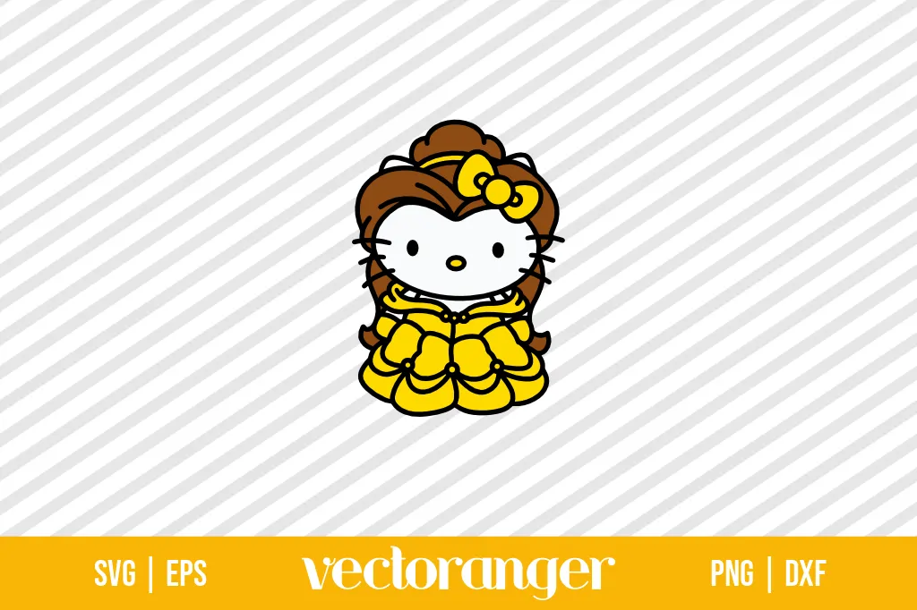 Hello Kitty Princess Belle SVG | Vectoranger
