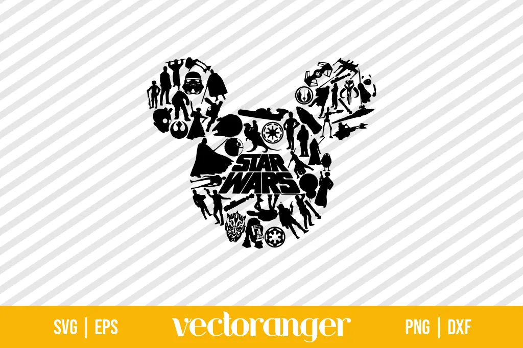 Star Wars Mickey Head SVG | Vectoranger