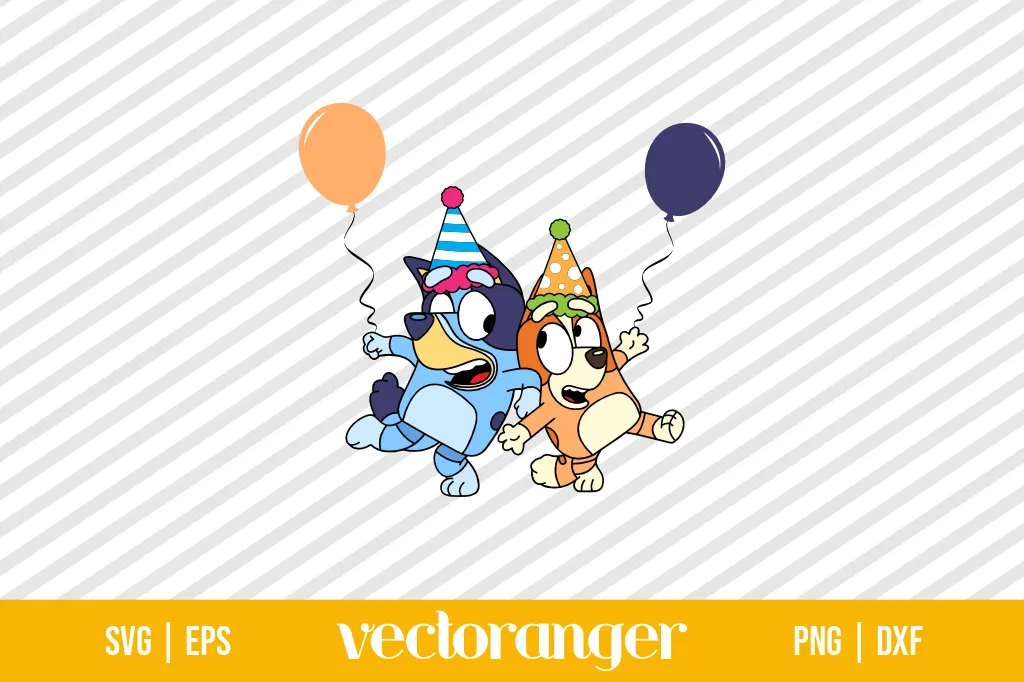 Bluey And Bingo Birthday SVG | Vectoranger