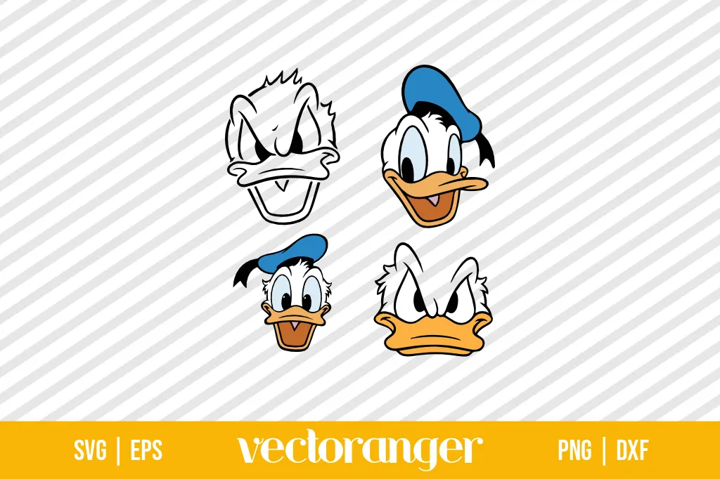 Donald Duck Face SVG Bundle | Vectoranger